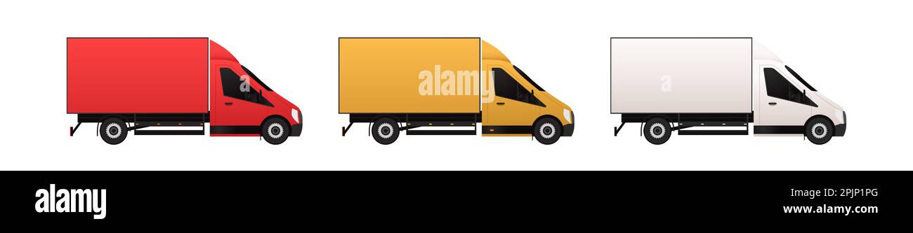 Yellow lorry for cargo service on white isolated background ...