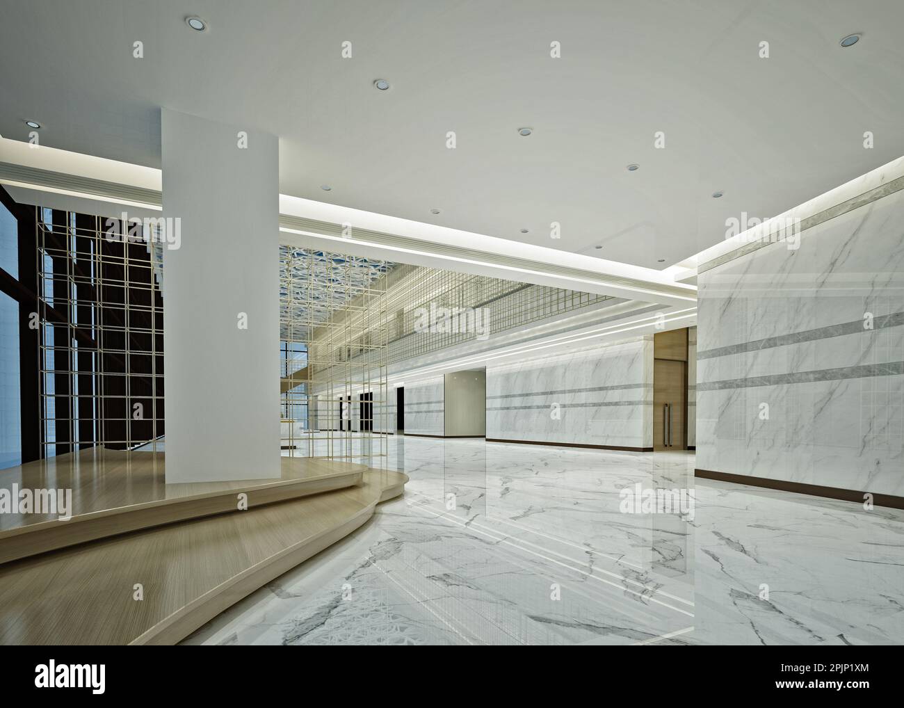 3d render of luxury hotel lobby Stock Photo - Alamy