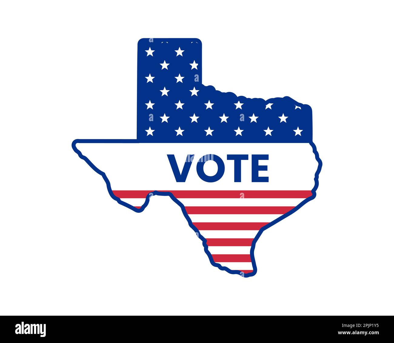 2022 midterm vote sticker. Texas state map with vote word. US state map ...