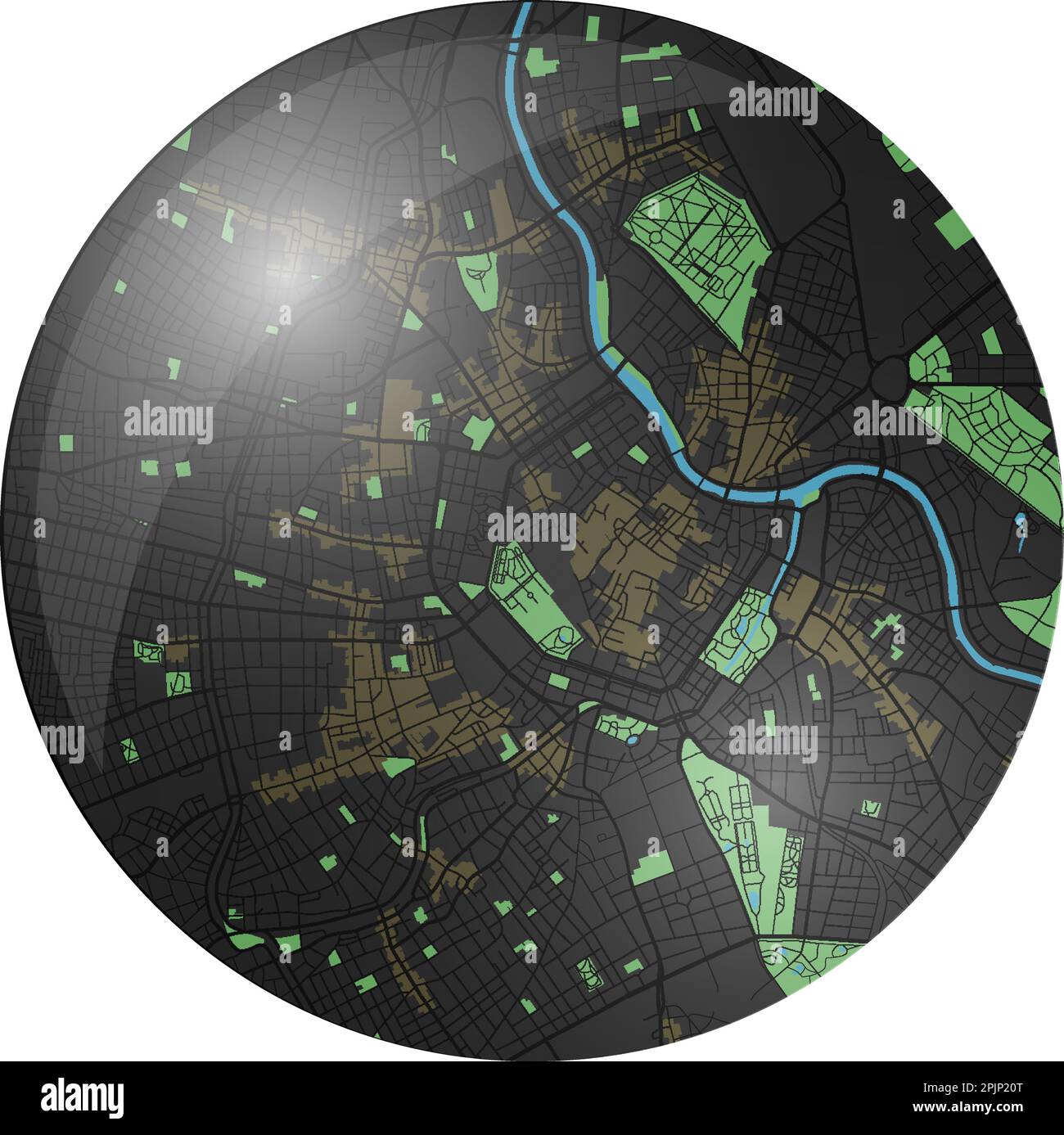Vienna vector map with dark colors Stock Vector Image & Art - Alamy