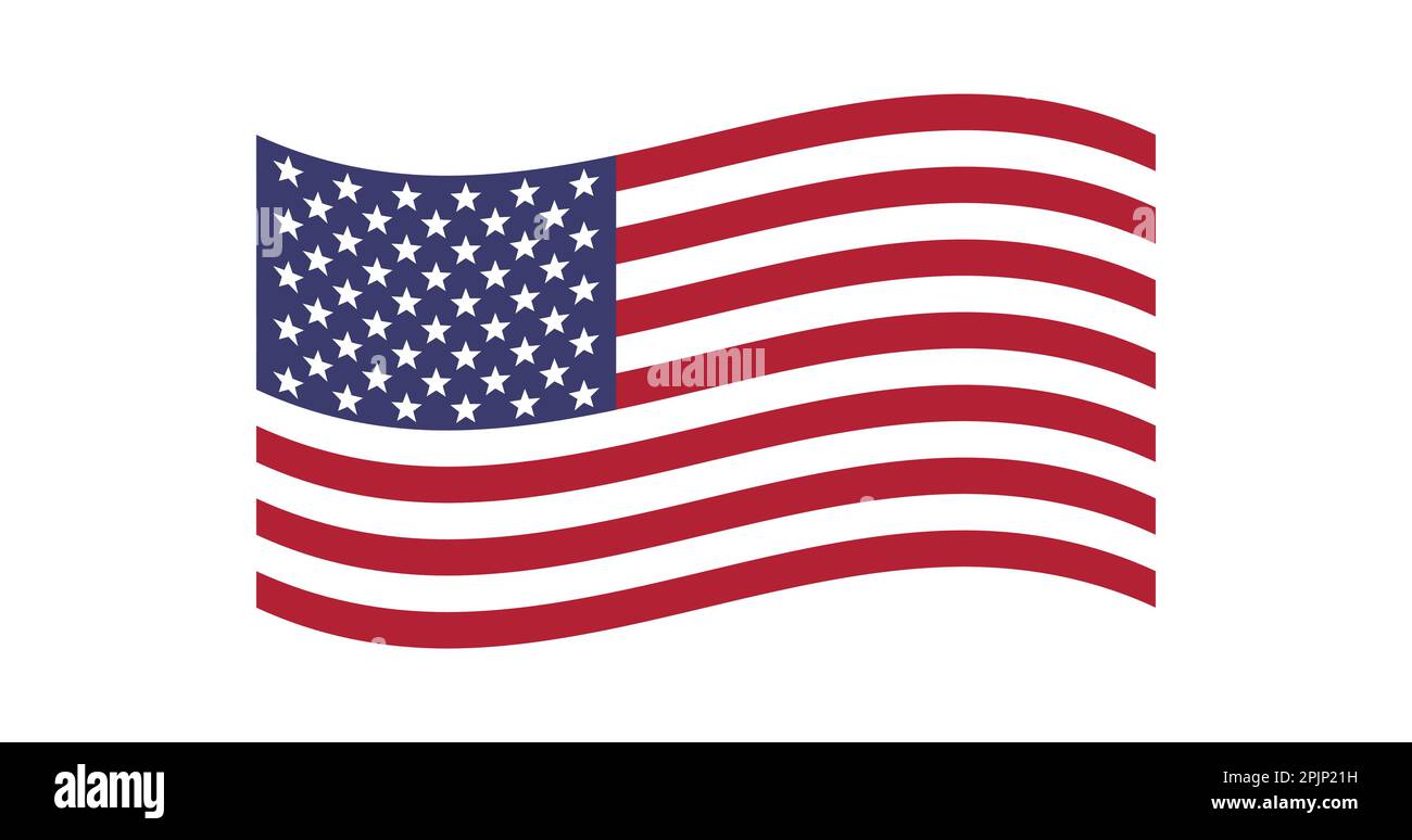 Wavy US national flag. American flag. Wave shape. Colored symbol. USA ...