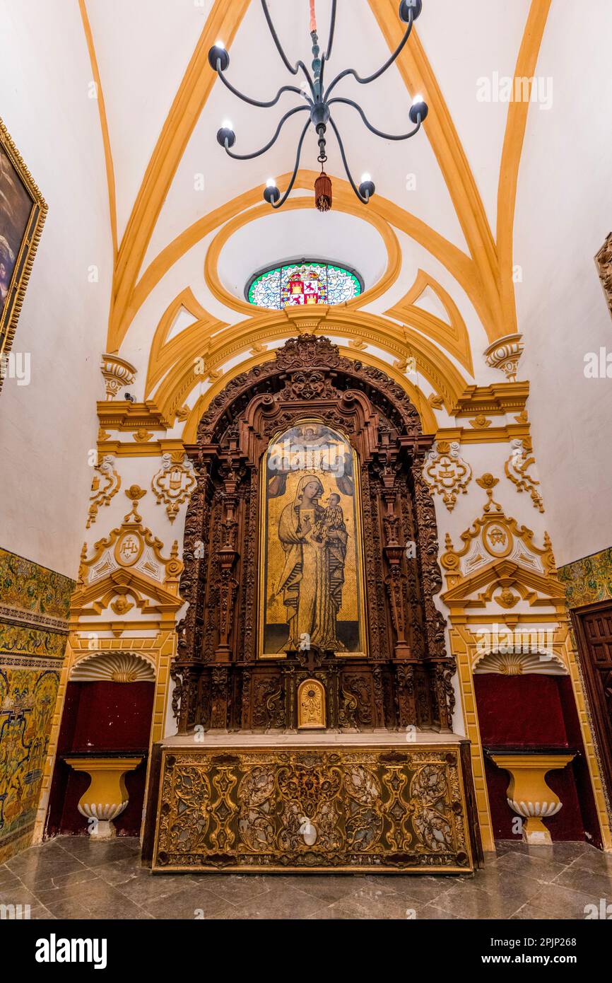 Wooden Carving in the Alcazar of Seville, Seville, Andalusia, Spain ...