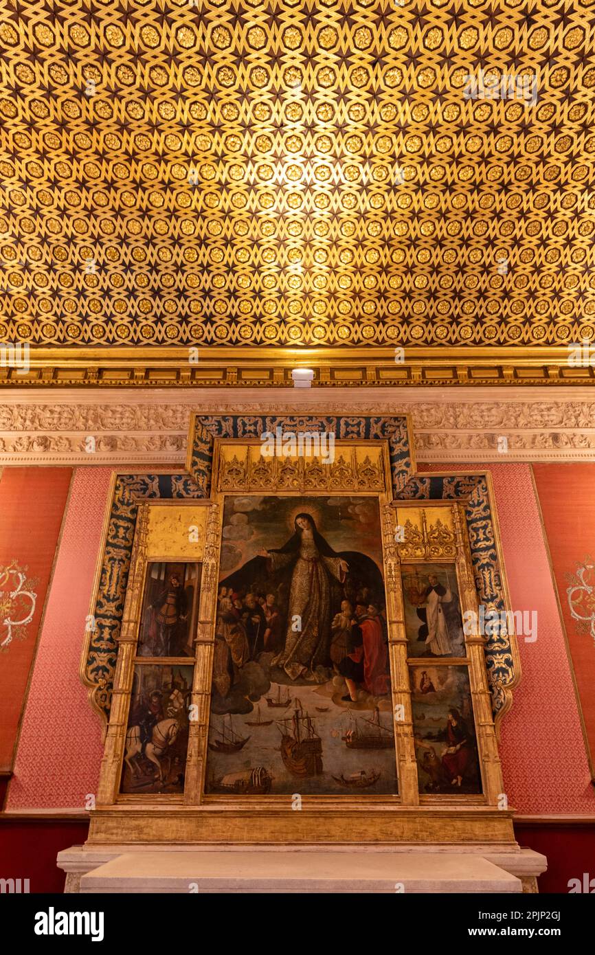 The Chapterhouse With The Triptych Virgen de los Mareantes by Alejo ...