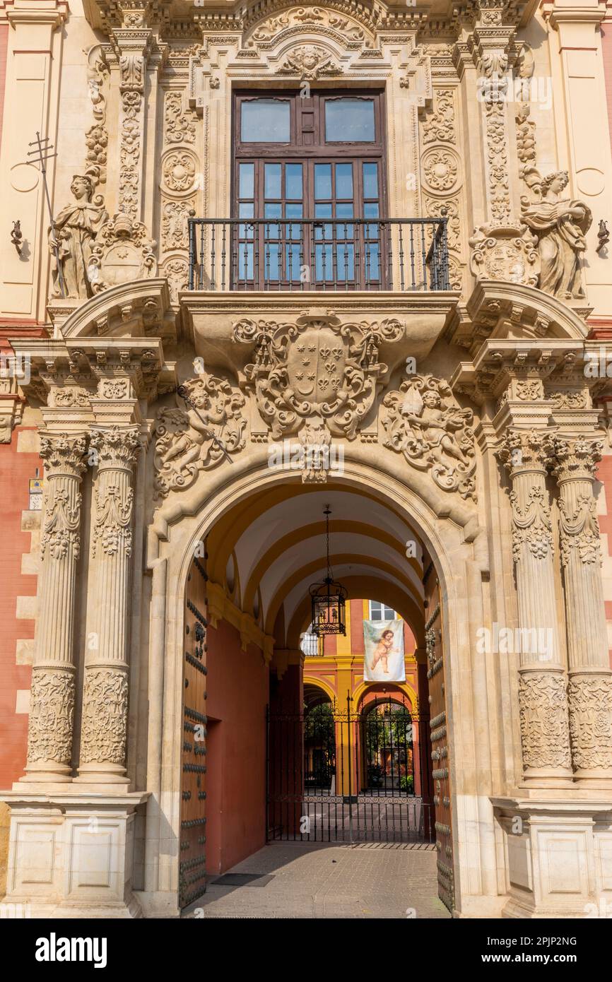The Exterior of Palacio Arzobispal, Seville, Andalusia, Spain, South ...