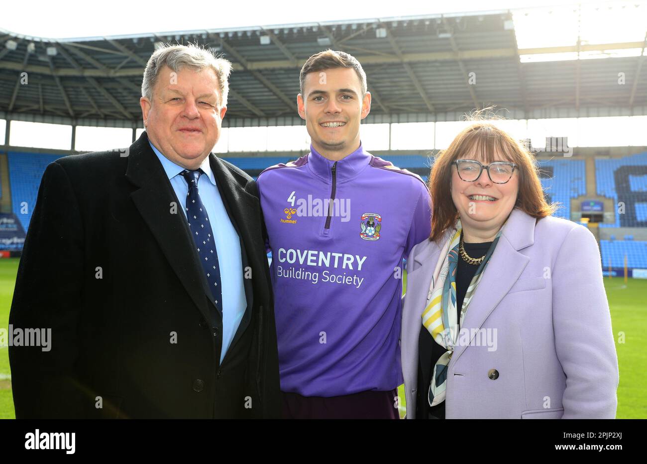 Coventry City's Michael Rose with sponsors at Coventry Building Society ...