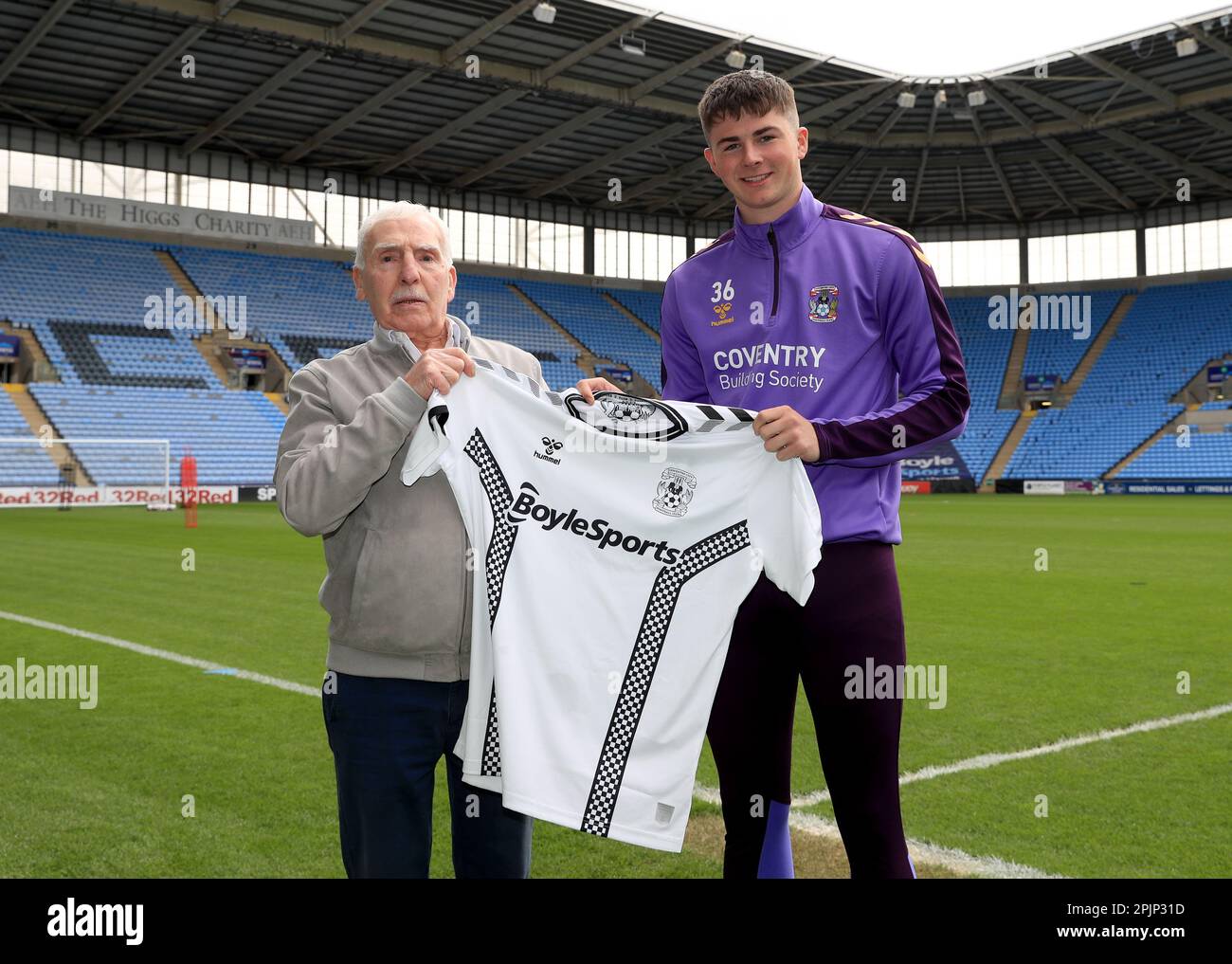 Coventry City's Ryan Howley with sponsors at Coventry Building Society ...