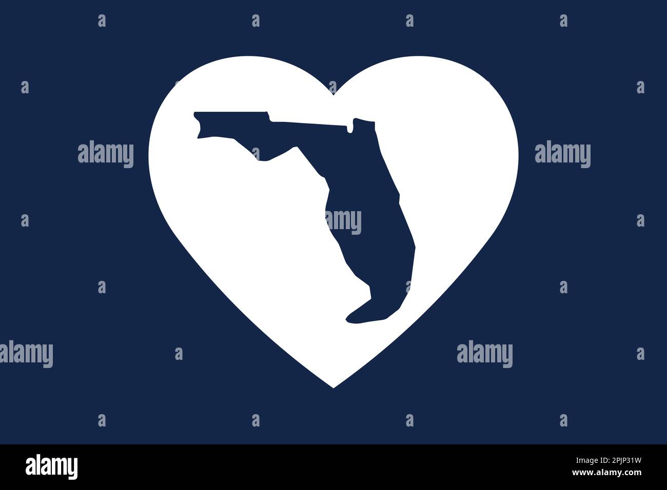 US American state inside the heart shape. Florida state. Patriotic ...