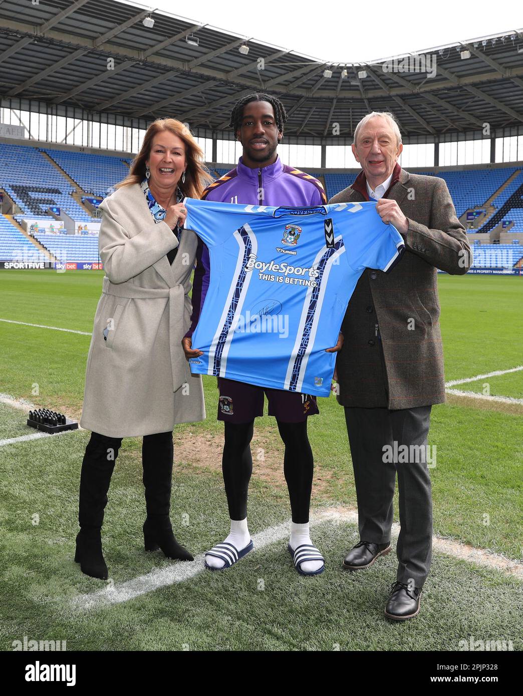 Coventry City's Josh Wilson-Esbrand with sponsors at Coventry Building ...