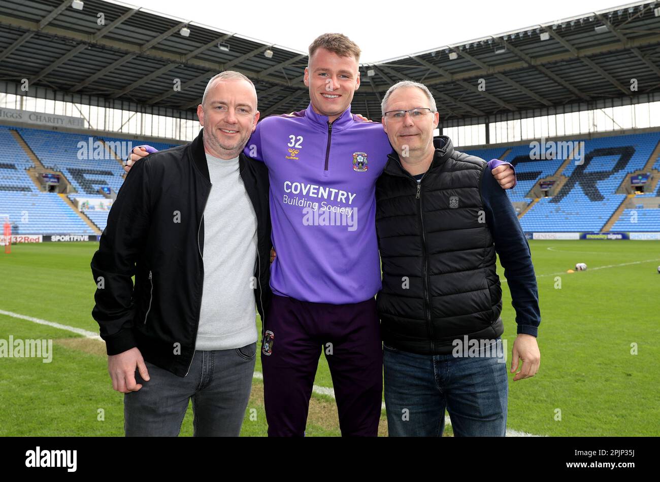 Coventry City's Jack Burroughs with sponsors at Coventry Building ...
