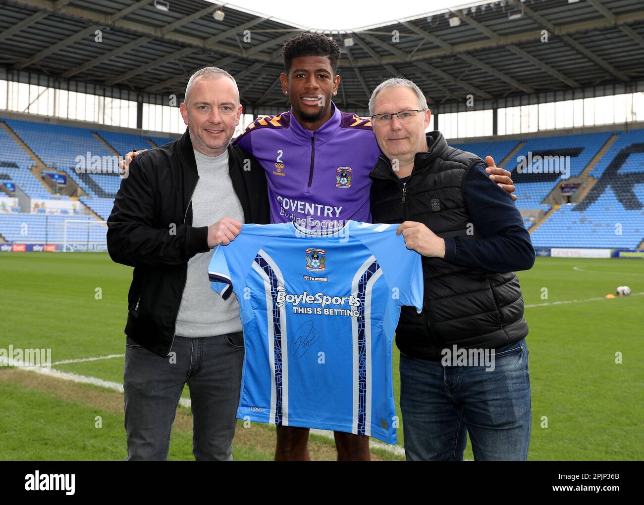 Coventry City's Jonathan Panzo with sponsors at Coventry Building ...