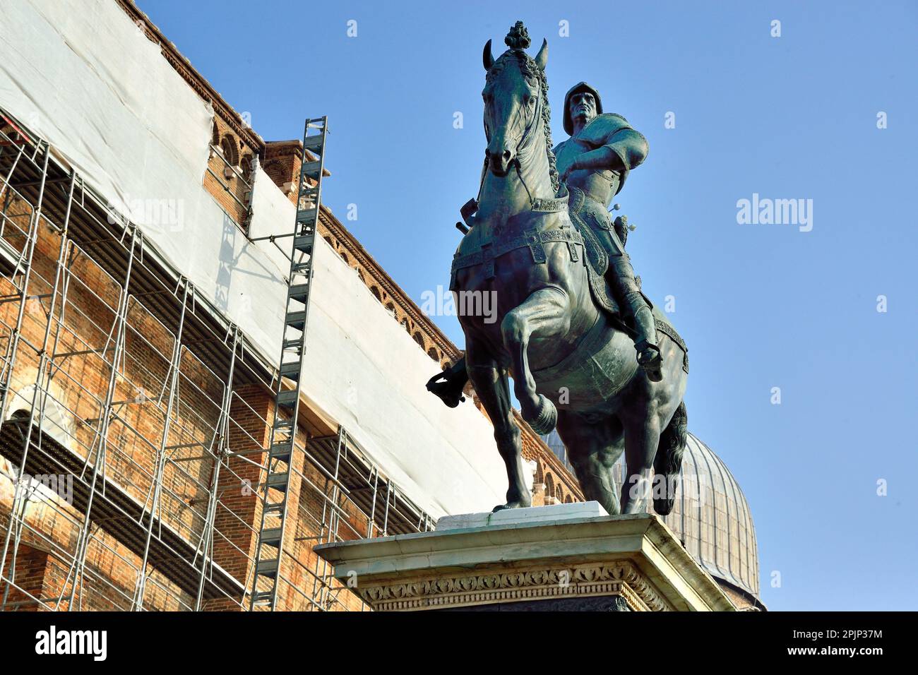 Venice, Italy. Campo Santi Giovanni e Paolo. Bronze statue of ...