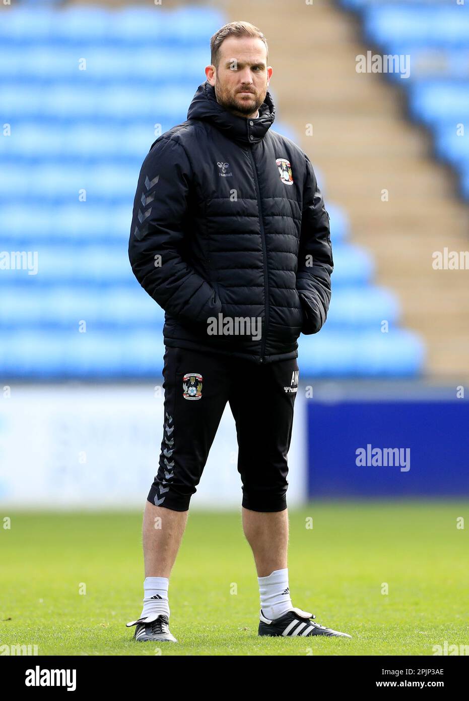 Coventry City coach Aled Williams during training at Coventry Building ...