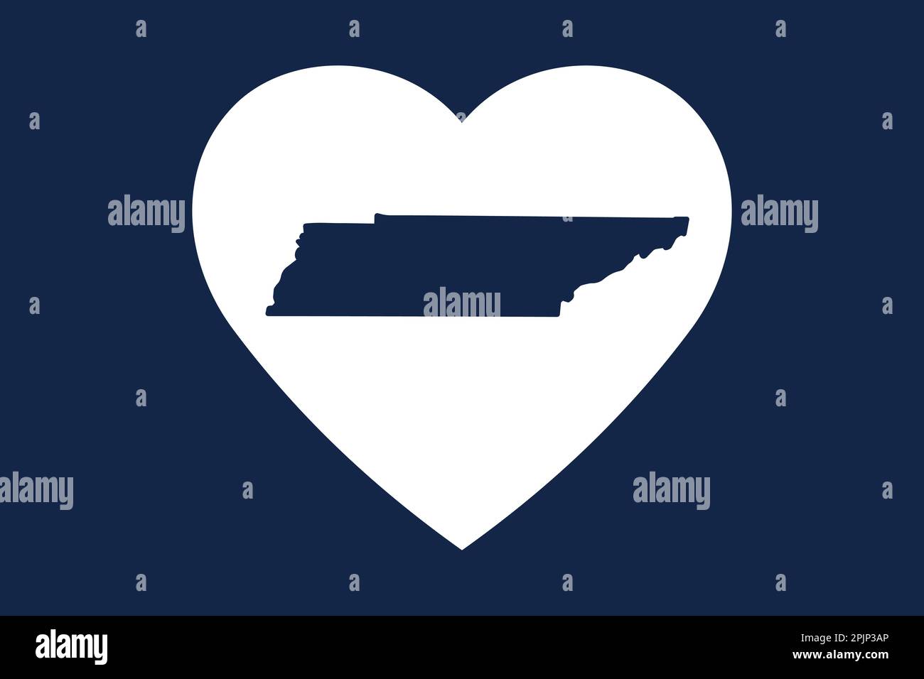 US American state inside the heart shape. Tennessee state. Patriotic ...