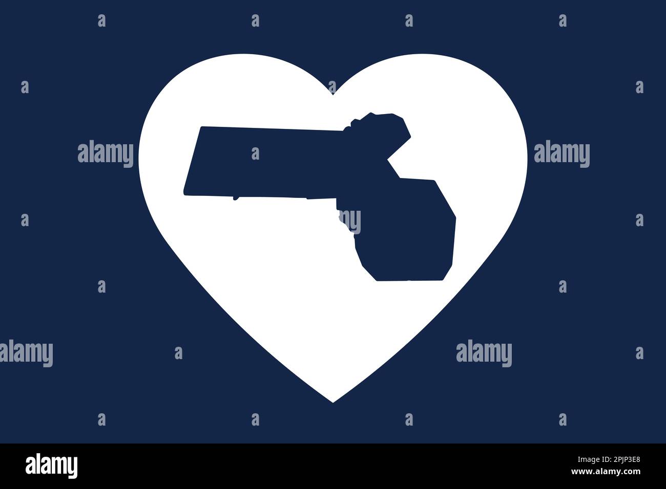US American state inside the heart shape. Massachusetts state ...