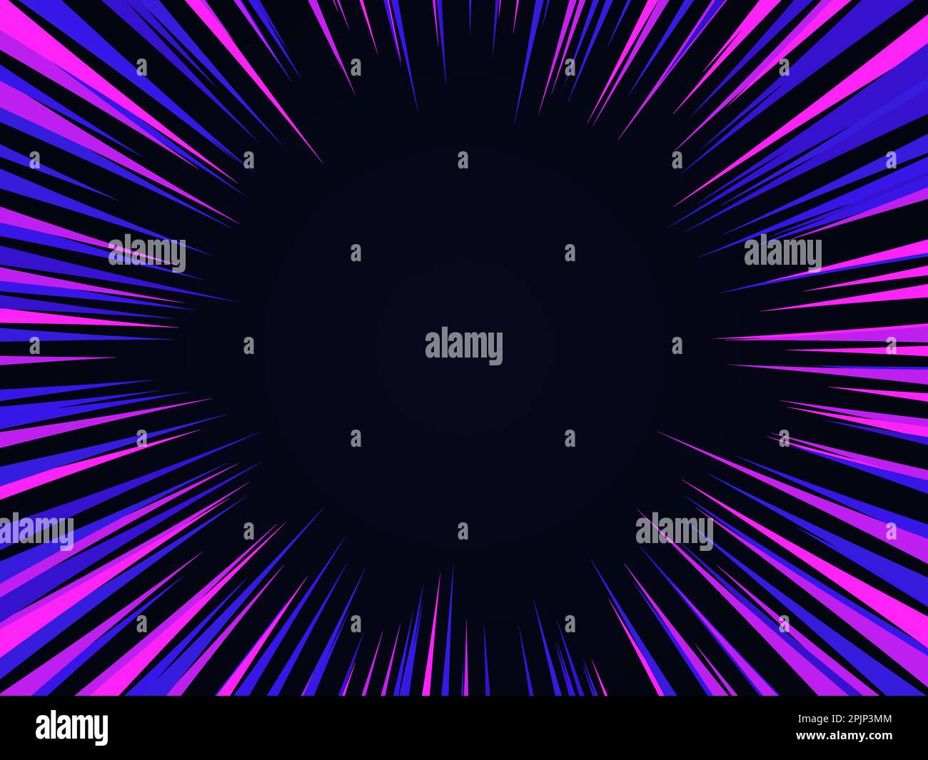 Radial or circular neon background. Neon rays. Abstract circular space ...