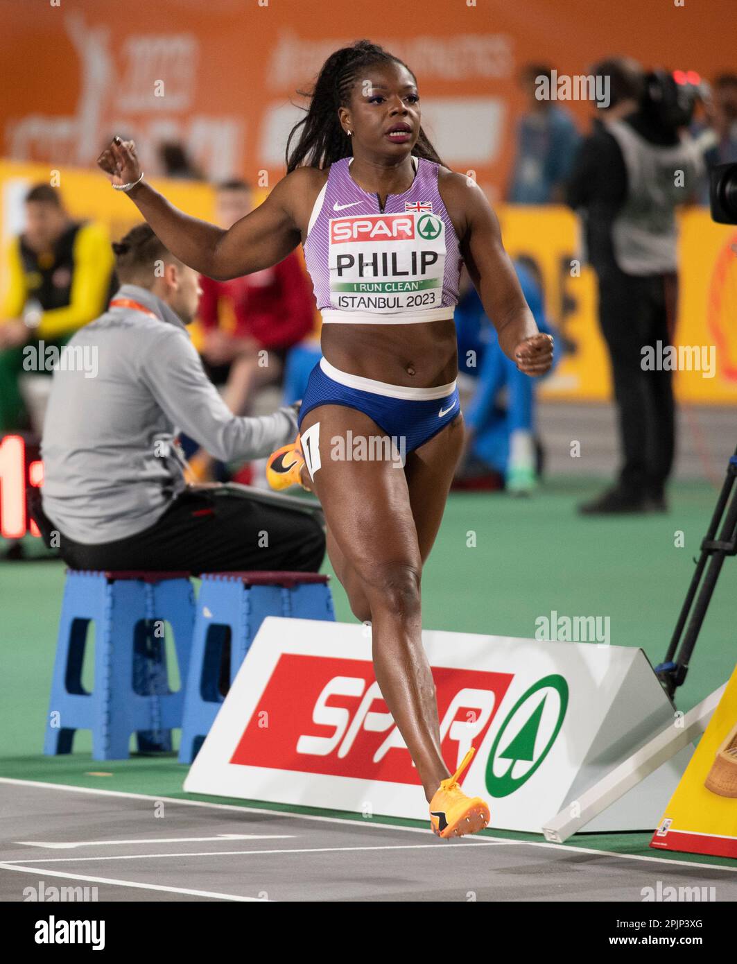 Asha Philip of Great Britain & NI competing in the women’s 60m semi ...