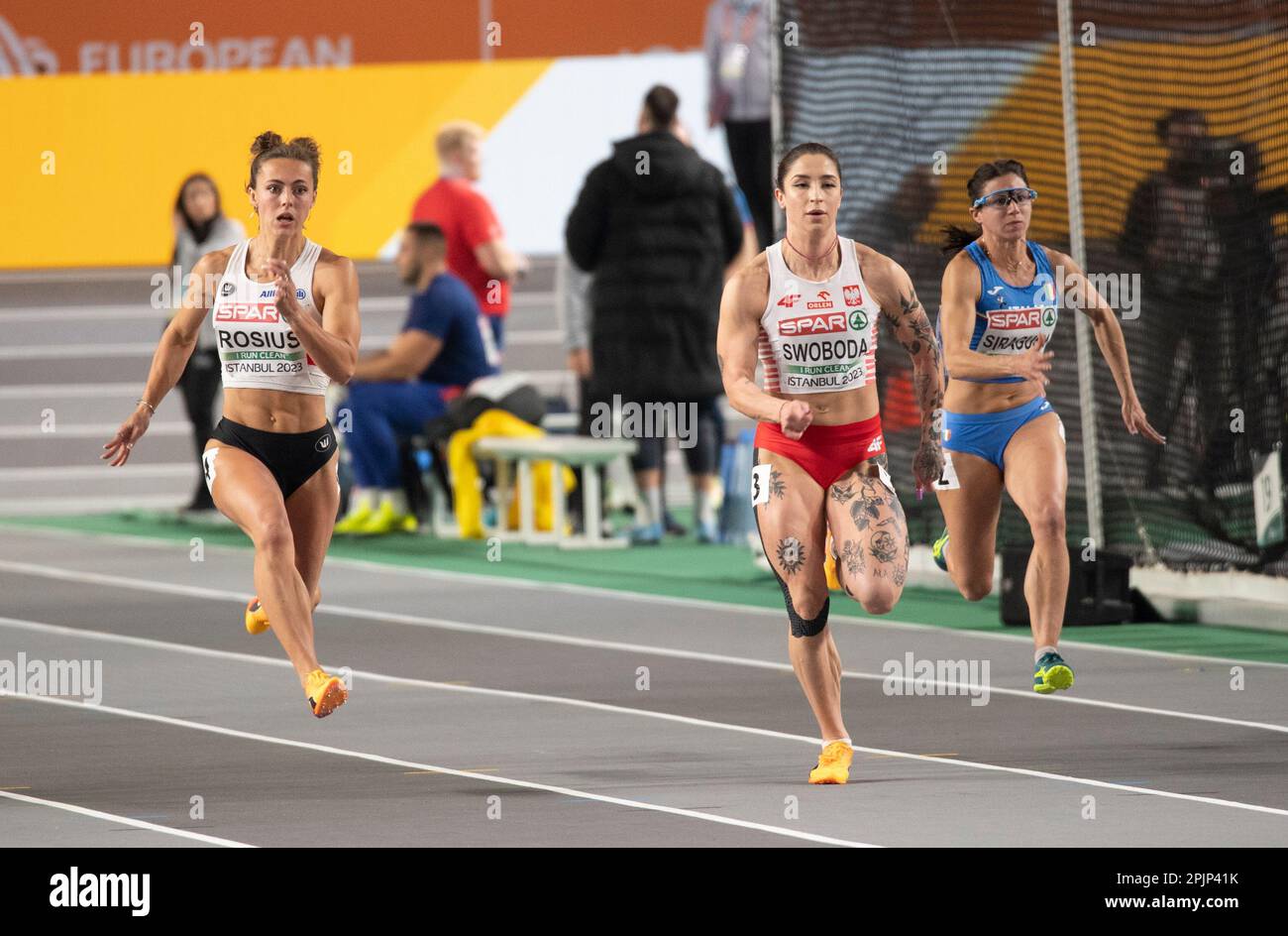 Ewa Swoboda of Poland competing in the women’s 60m semi final at the ...