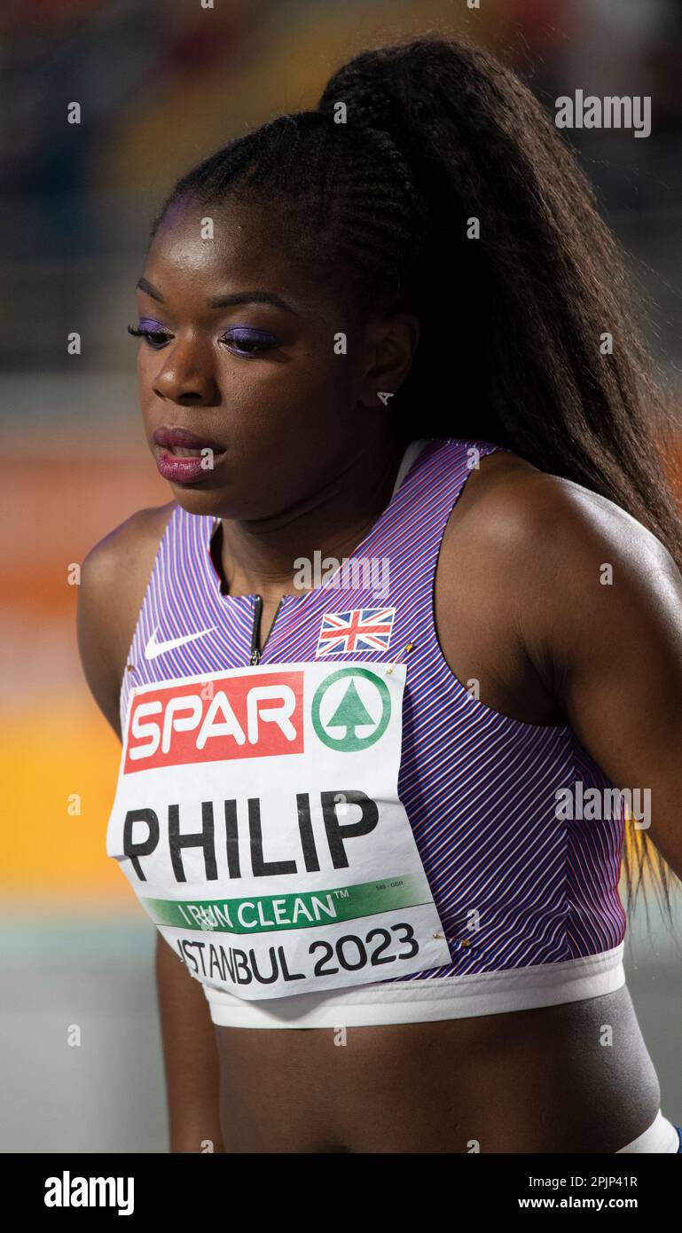 Asha Philip of Great Britain & NI competing in the women’s 60m semi ...