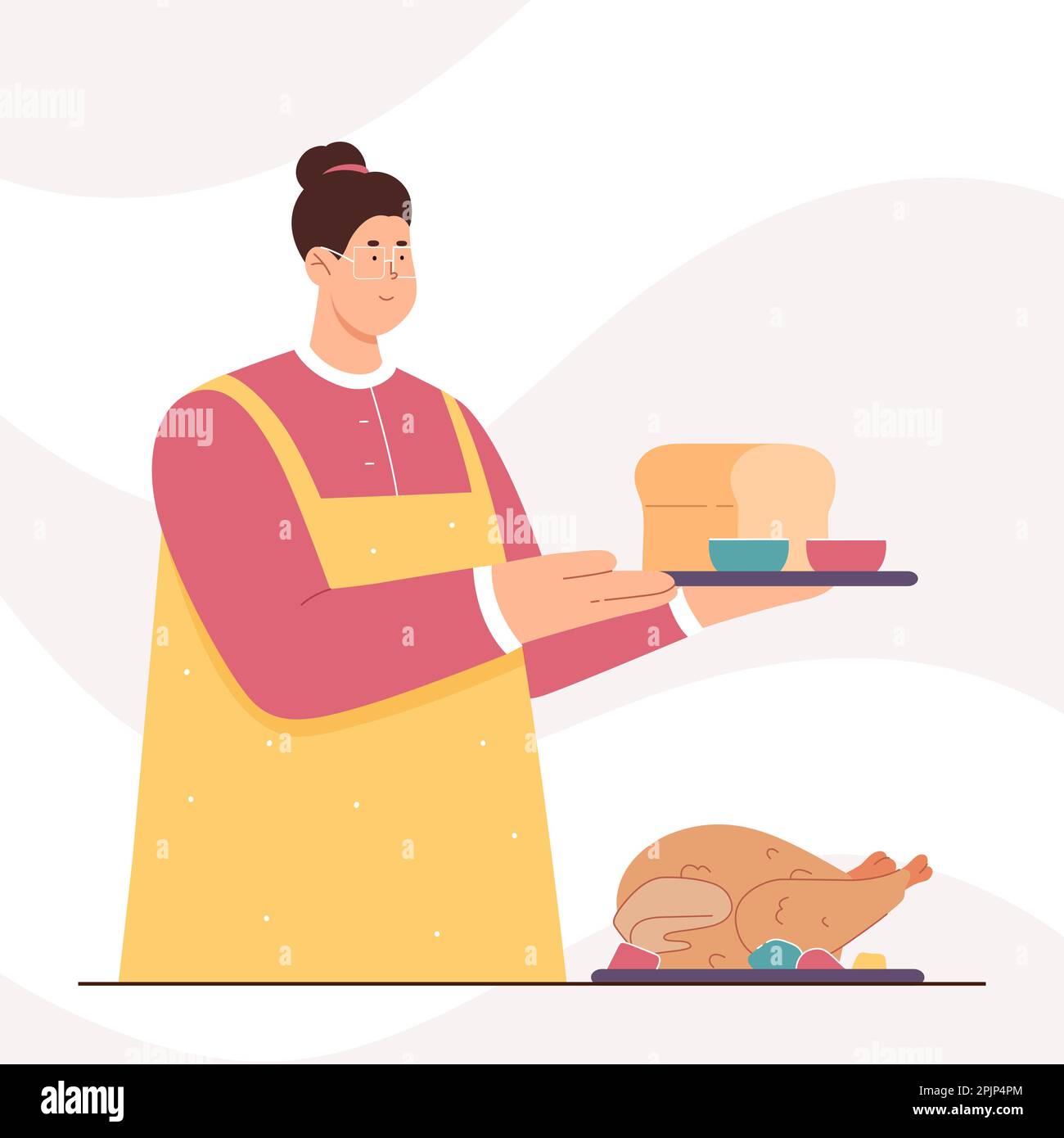 Waitress serving meal Stock Vector Images - Alamy