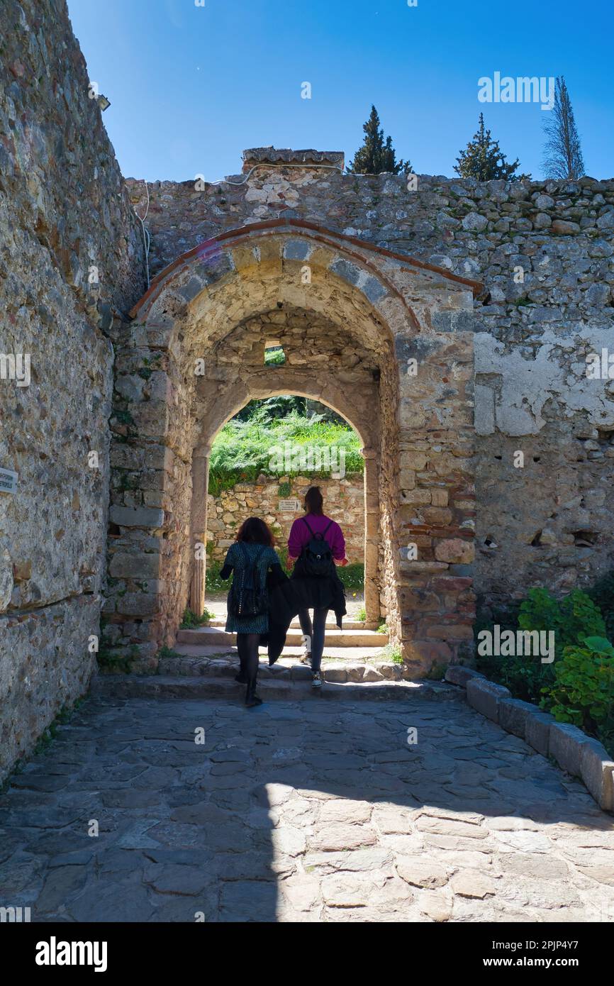Castle of Mystras , Greece. Mystras was a Byzantine state in the ...