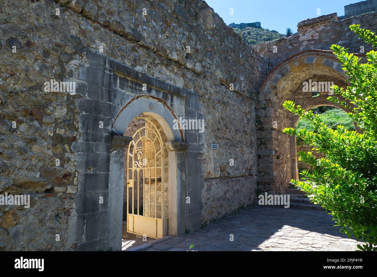 Castle of Mystras , Greece. Mystras was a Byzantine state in the ...