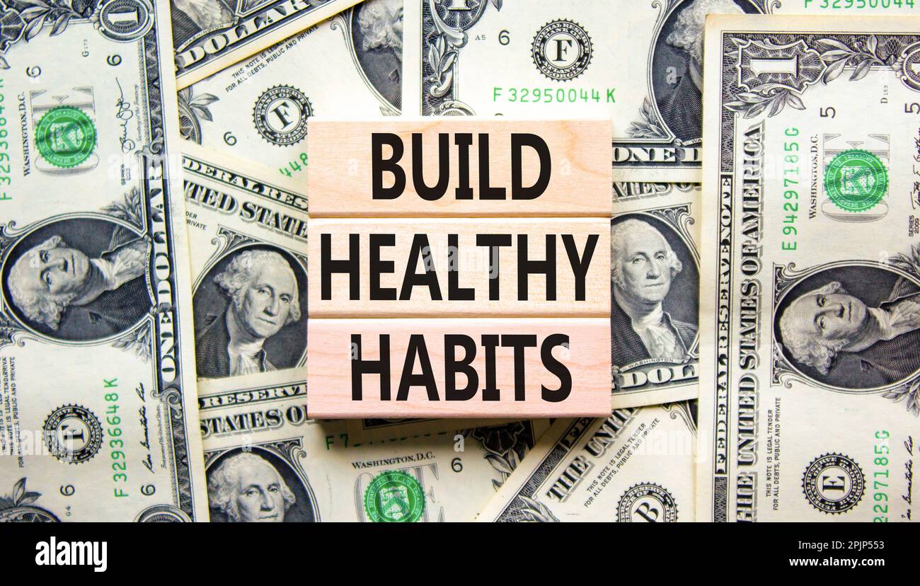 Motivation and Build healthy habits symbol. Concept words Build healthy ...
