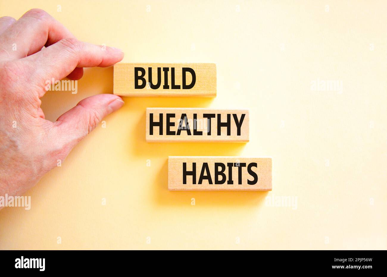 Motivation and Build healthy habits symbol. Concept words Build healthy ...