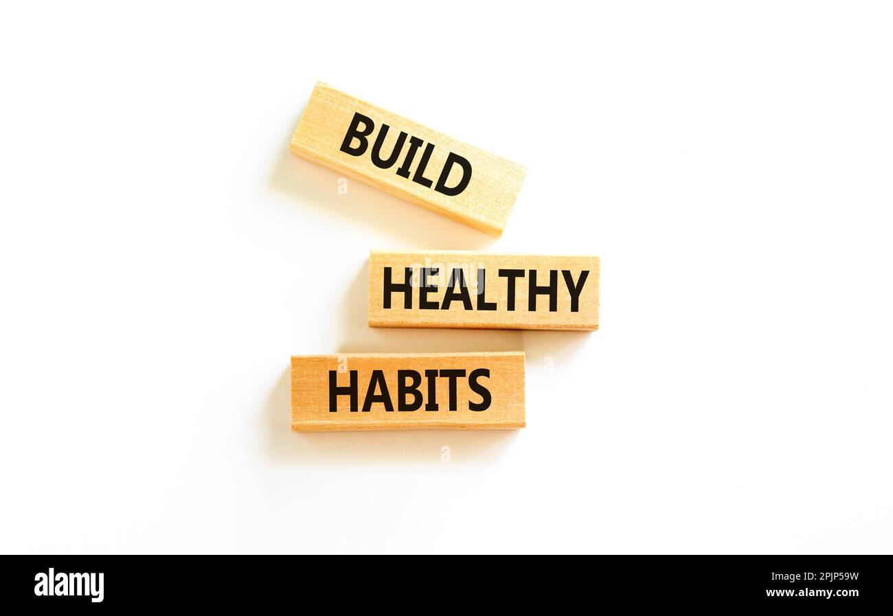 Motivation and Build healthy habits symbol. Concept words Build healthy ...