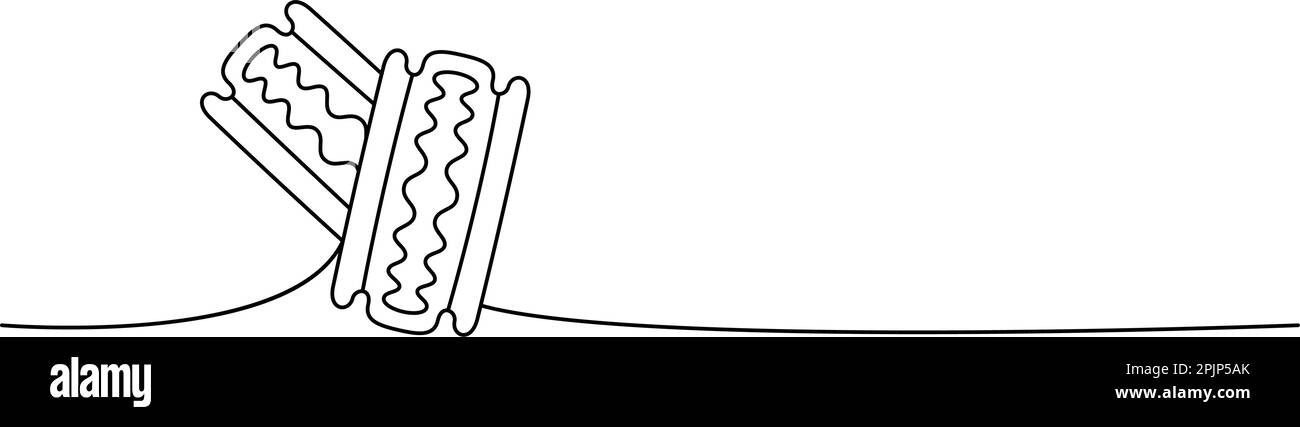 Metal razor blade one line continuous drawing. Barber shop and ...