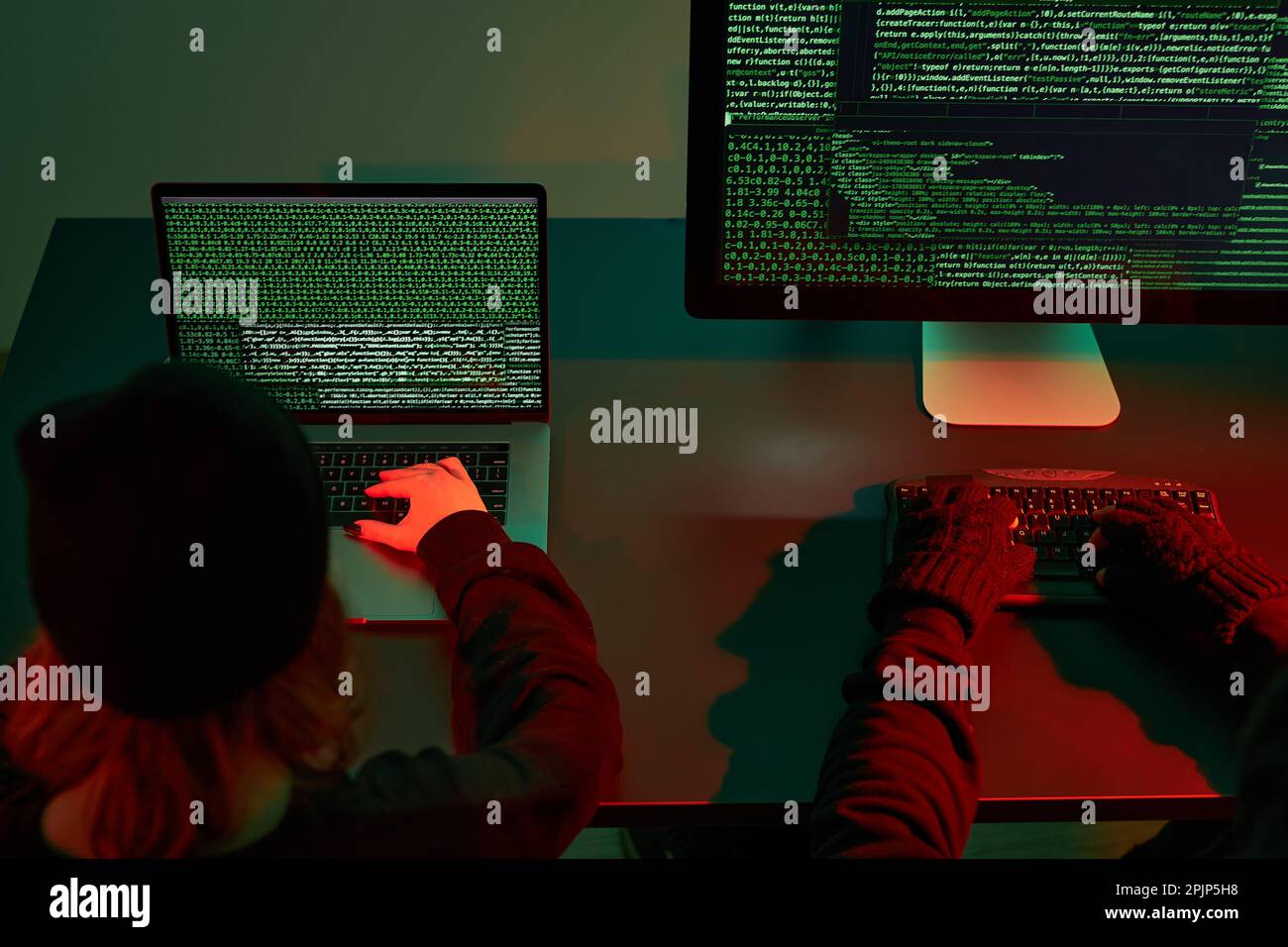 Anonymous People Using Computer And Programming To Break Code Cyber Security Threat Internet