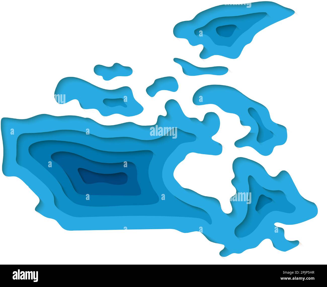 Canada 3d symbol in paper cut style. Canada map illustration design ...