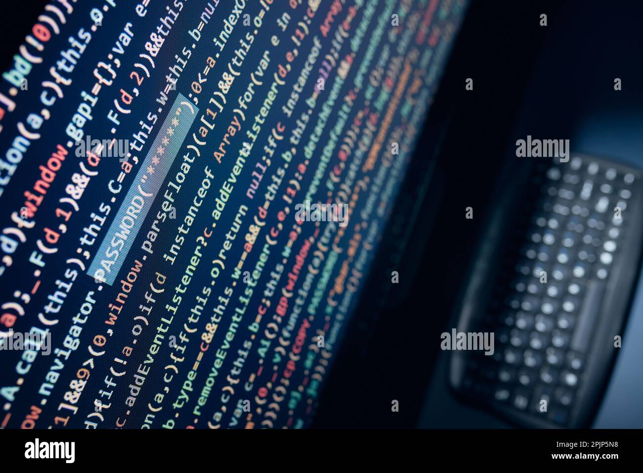 Cyber Security Threat Computer Screen With Programming Code Internet And Network Security