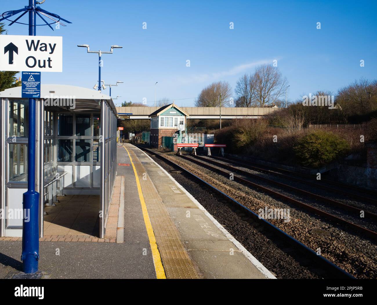 Seamer railway station with signal box and double siding Stock Photo ...