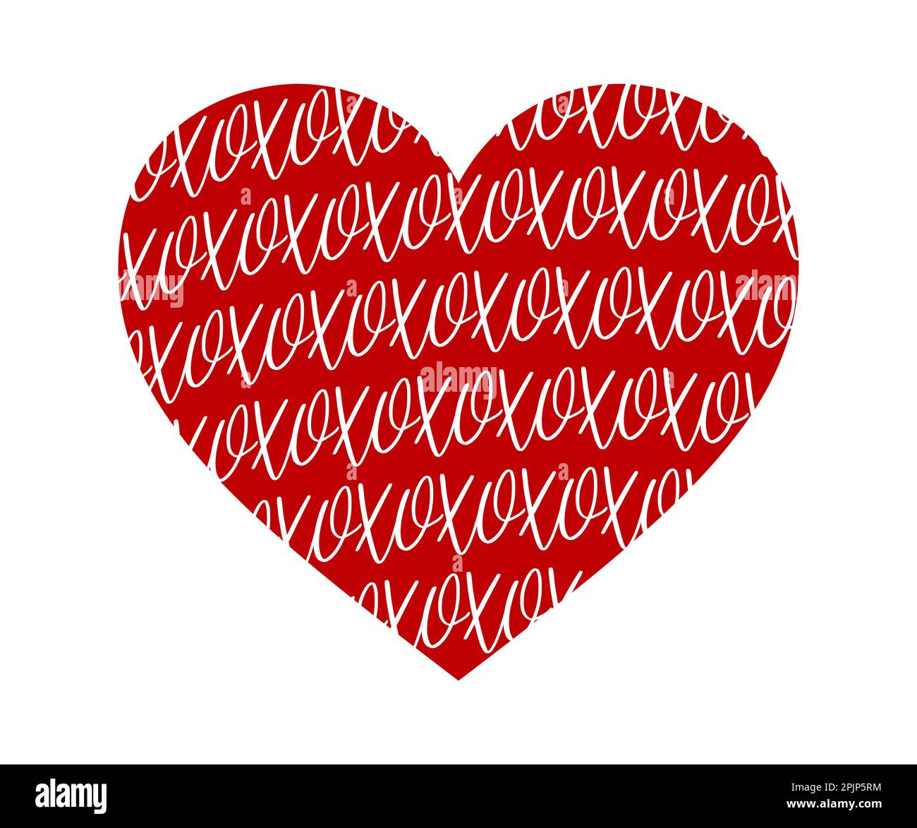 Heart with xoxo text. Valentine's day symbol. Romantic sign. Vector ...