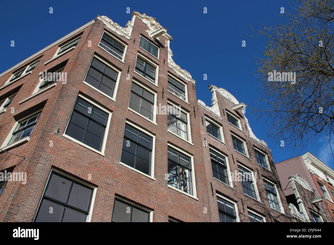 old brick houses or flat buildings in amsterdam (the netherlands Stock ...