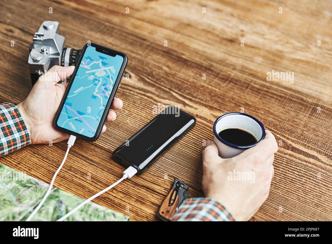 Man planning next vacation trip while journey. Searching travel ...