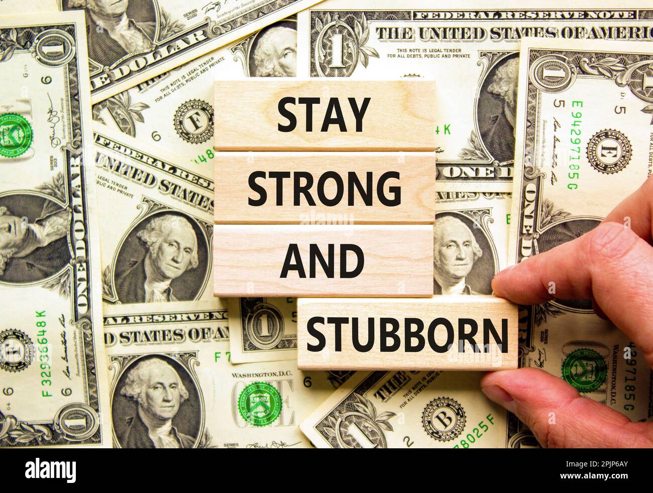 Stay strong and stubborn symbol. Concept words Stay strong and stubborn ...