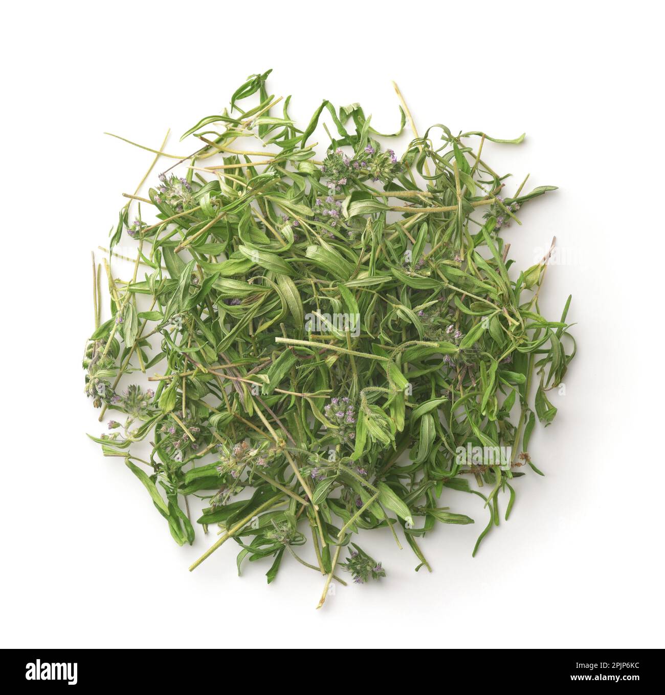 Top view of dried wild thyme isolated on white Stock Photo - Alamy