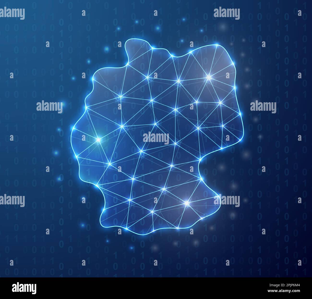 Germany polygonal symbol with binary code background. Germany map ...