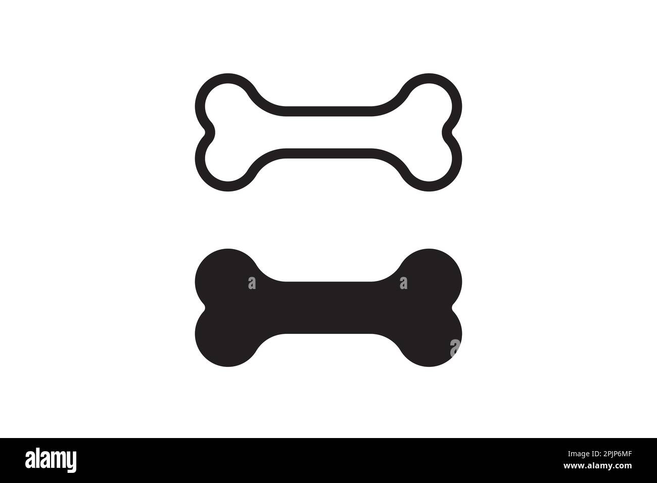 Bone for pet dog. Bone outline and silhouette icon. Canine food symbol ...