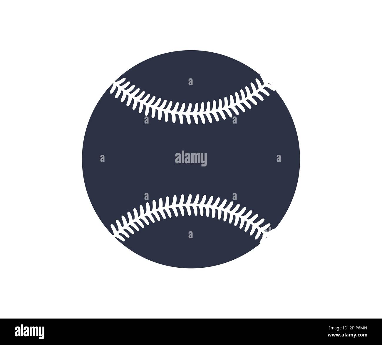 Glyph Softball. Baseball. Red stitches. Baseball equipment. Vector ...