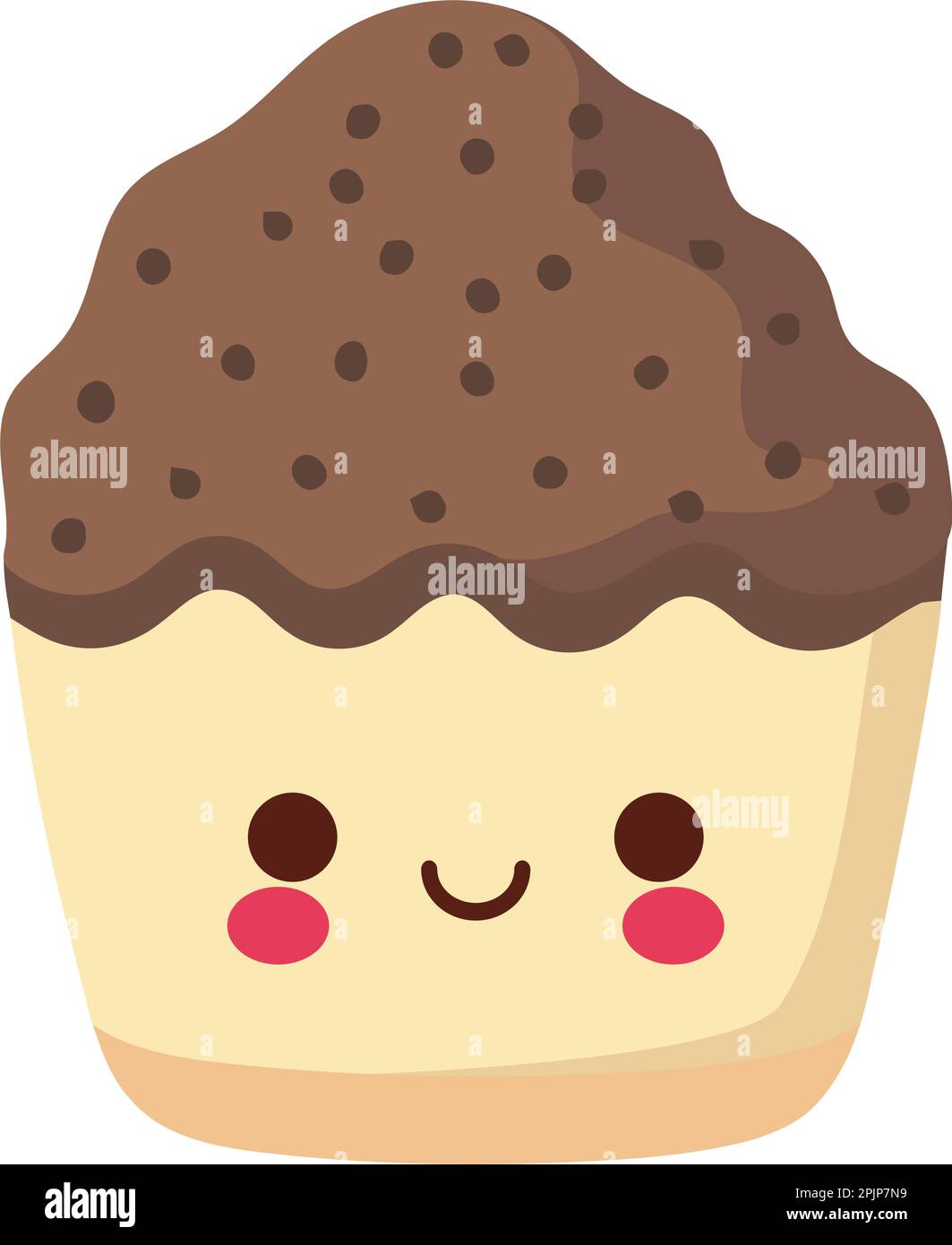 Cute smiling cartoon chocolate cupcake Stock Vector Image & Art - Alamy