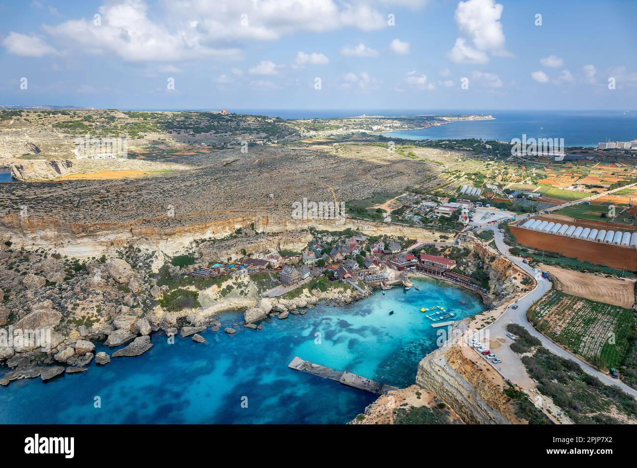 Landscape with Anchor Bay, Malta contry Stock Photo - Alamy