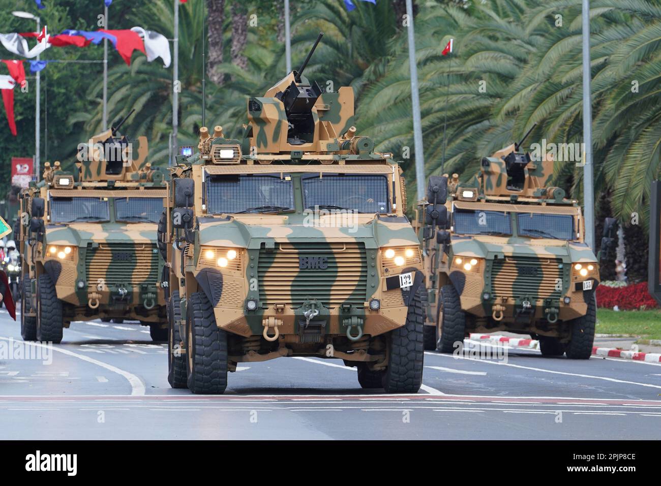 ISTANBUL, TURKIYE - AUGUST 30, 2022: Military vehicles parade in 100th ...