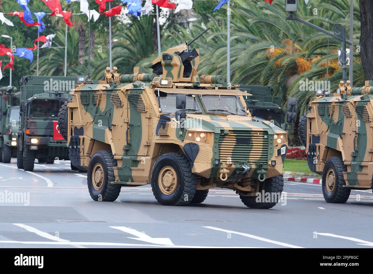 ISTANBUL, TURKIYE - AUGUST 30, 2022: Military vehicles parade in 100th ...
