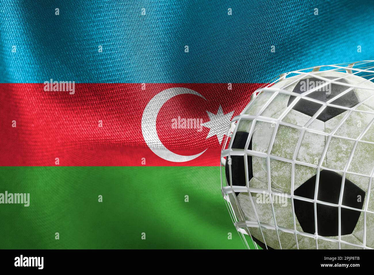 UEFA EURO 2024 Soccer, azerbaijan National flag with a soccer ball in ...
