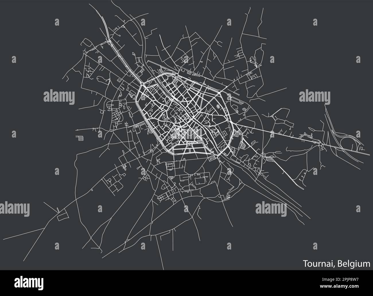 Tournai street map Stock Vector Images - Alamy