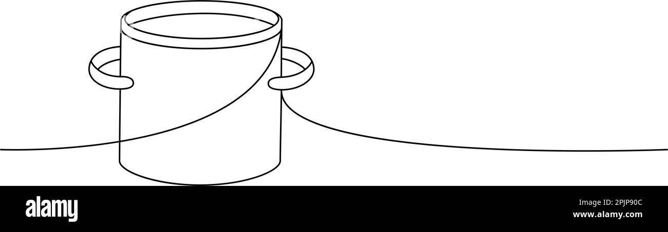 Pan, pot, saucepan one line continuous drawing. Kitchen tools ...