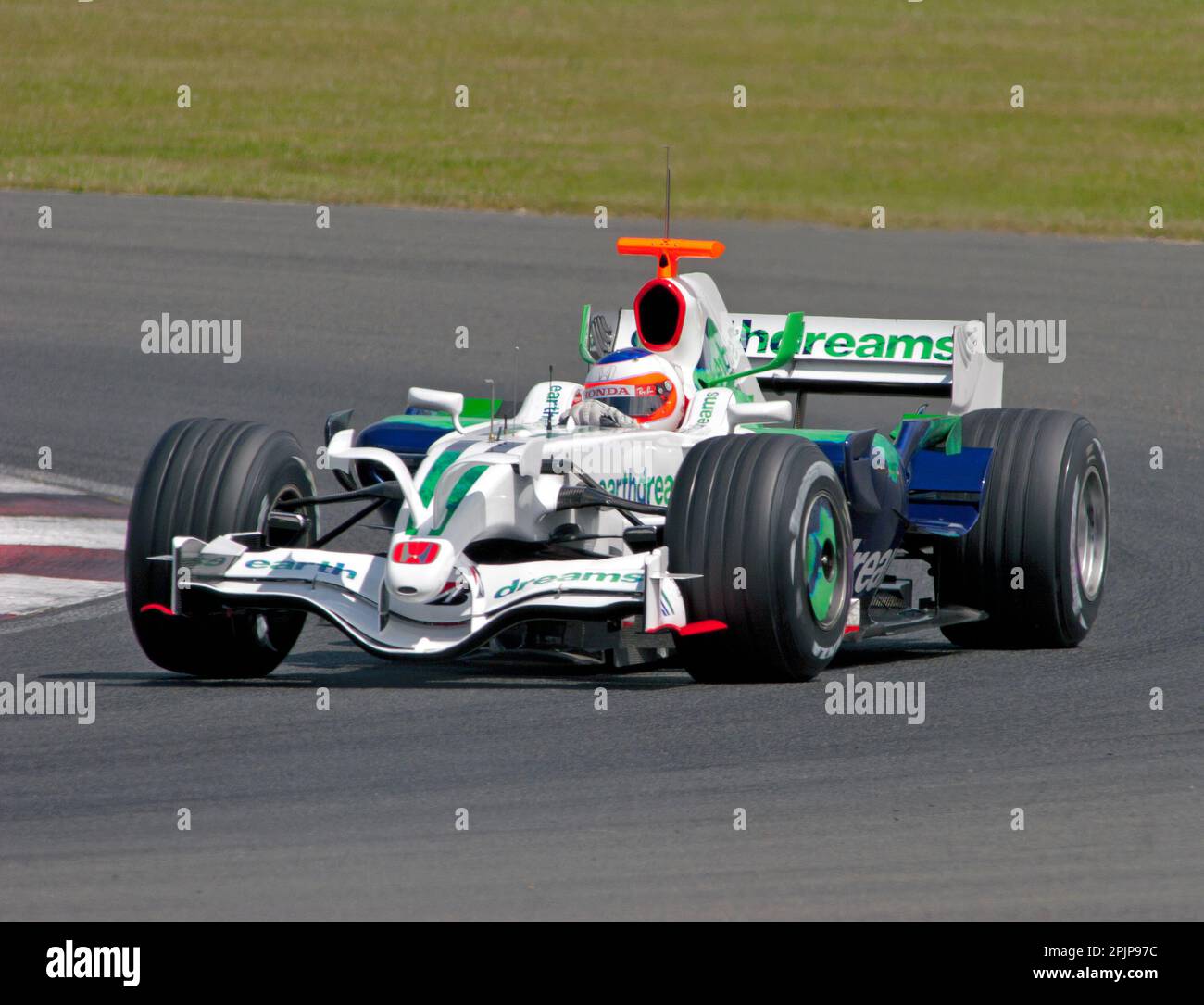 Rubens Barrichello driving for the Honda F1 team during testing at the ...