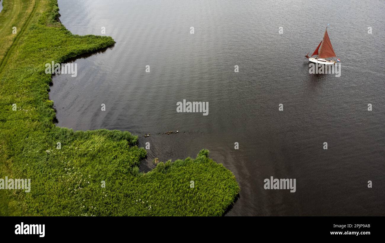 Netherlands, Holland, Spring 2022. Aerial view of typical Dutch ...